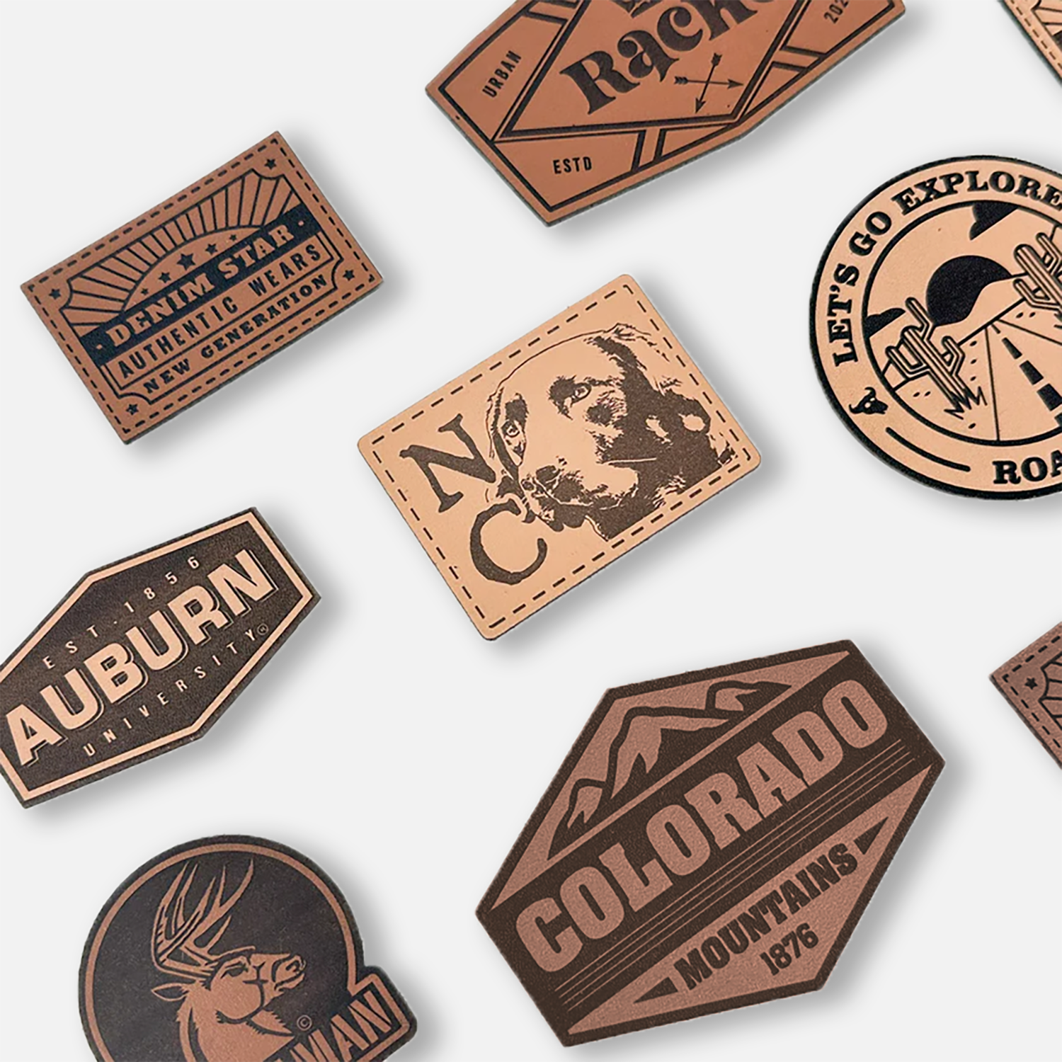 Genuine Leather Patches | Design Custom Leather Patches Online