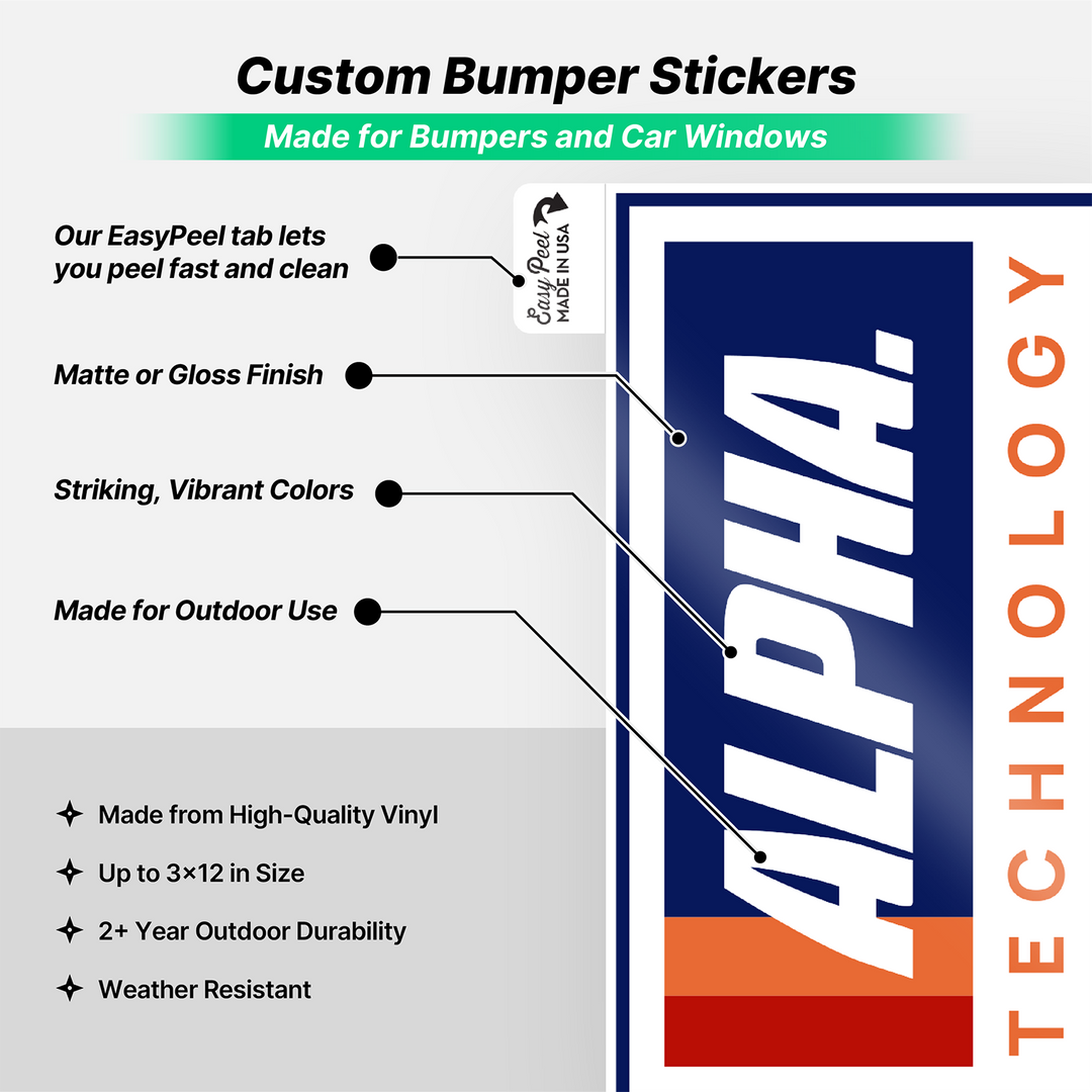 Custom Bumper Stickers | Buy Bumper Stickers in Bulk