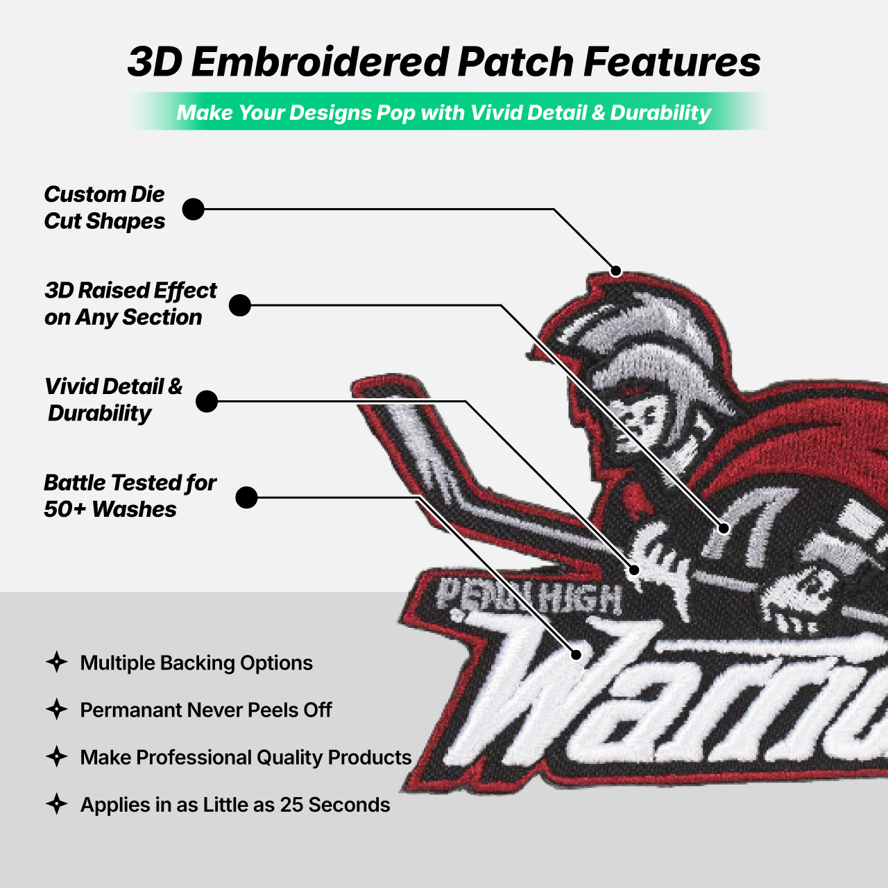 3D Embroidered Patches | Design Custom 3D Embroidered Patches