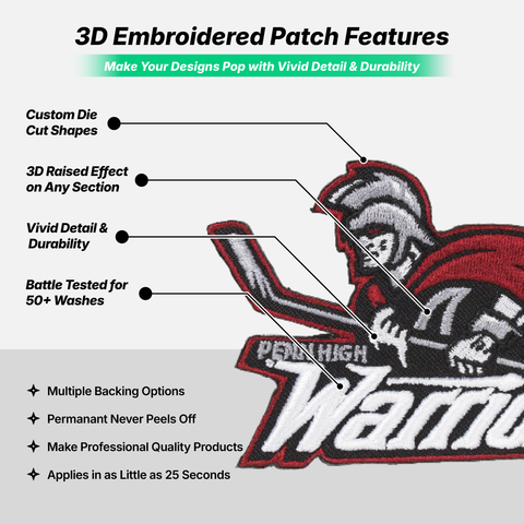 3D Embroidered Patches | Design Custom 3D Embroidered Patches